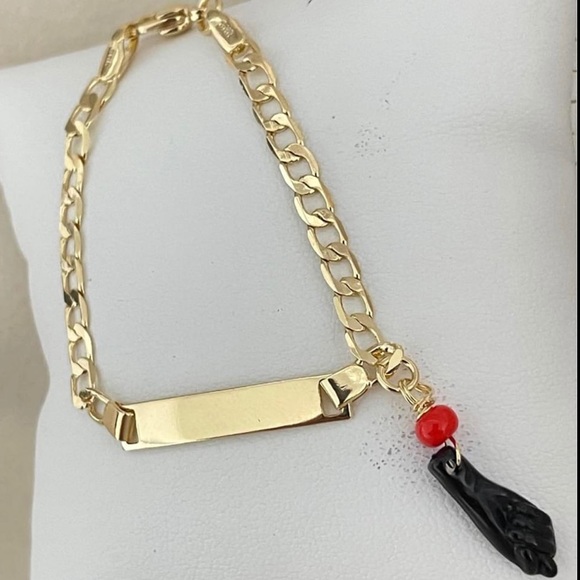 Accessories | 18k Gold Filled Azabache Children Bracelet | Poshmark